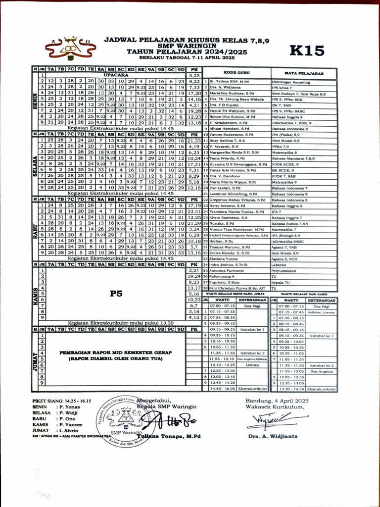 Jadwal K15 | PDF