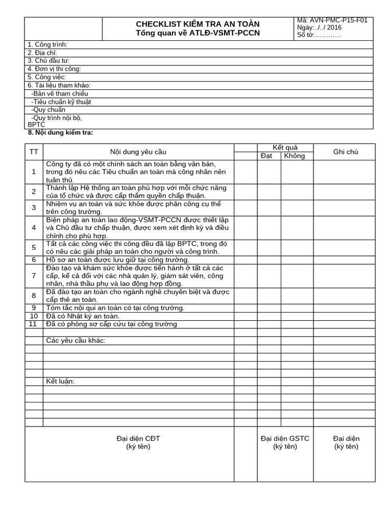 Checklist ATLD 23full | PDF