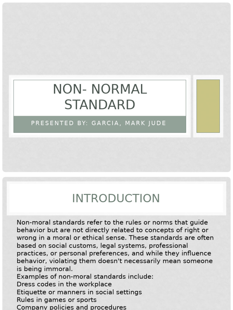 Non Normal Standard | PDF | Morality | Etiquette