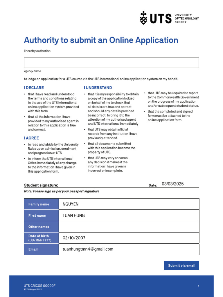 Authorize Form | PDF