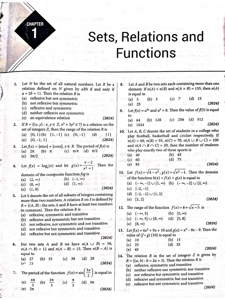 Sets Relations & Functions | PDF