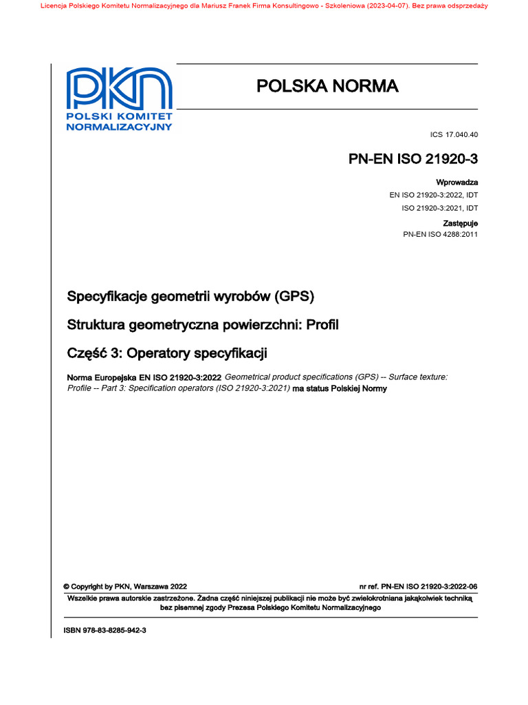 PN en Iso 21920 3 - 2022 06e | PDF