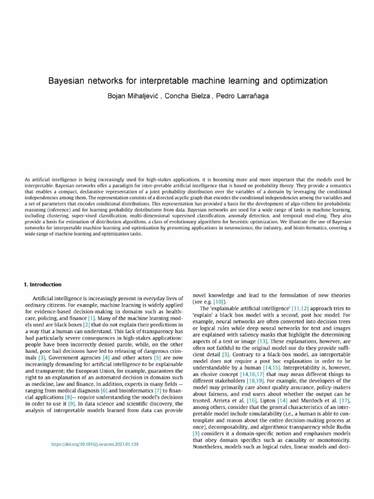 Larranaga 2021 10 3 | PDF | Bayesian Network | Machine Learning