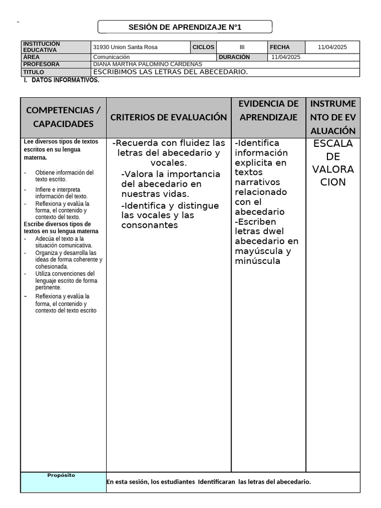 Aprendiendo el Abecedario en Clase | PDF | Alfabeto | Aprendizaje