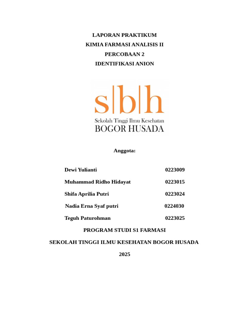 Identifikasi Anion | PDF