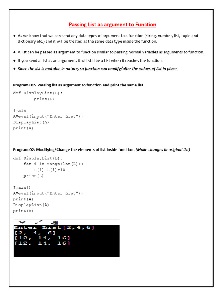 XIICSPASSING_LISTSTRINGTUPLEDICTIONARY_TO_FUNCTION | PDF | Parameter (Computer Programming ...