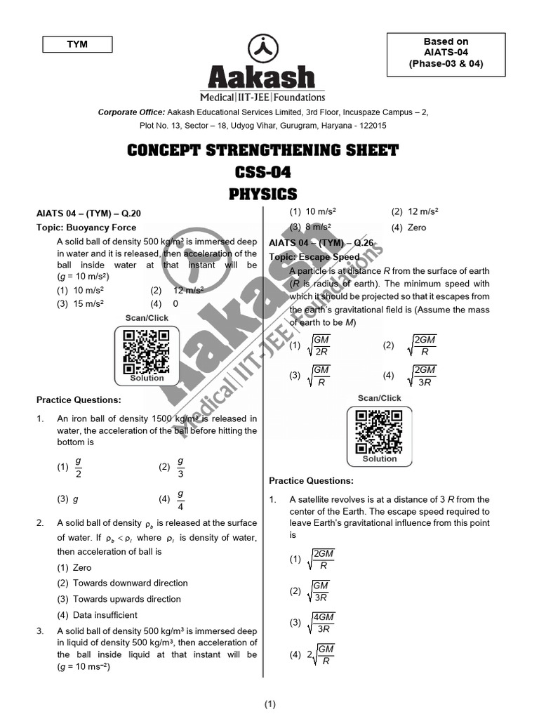 Concept Strengthening Sheet (CSS-04) Based On AIATS-04 (TYM - Phase-03 & 04) - PCBZ | PDF ...