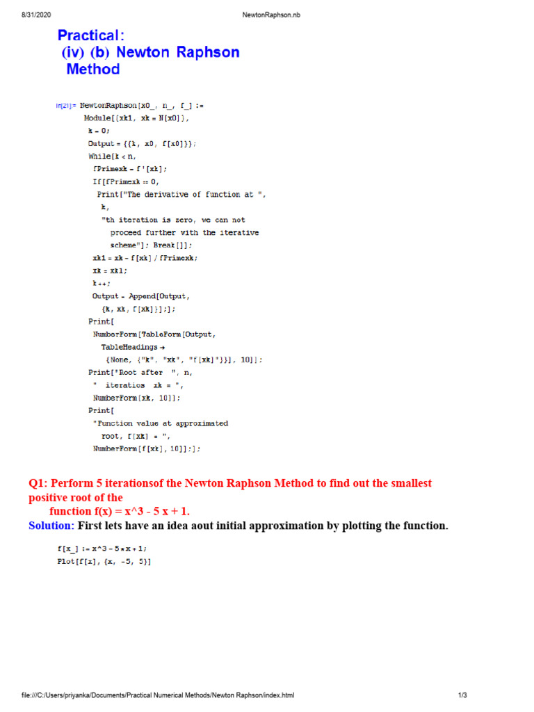 Newton Rapson Practical | PDF
