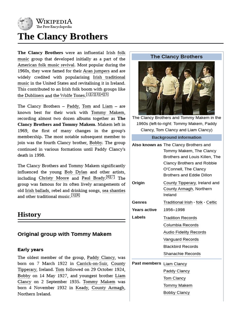 The Clancy Brothers | PDF | Folk Music