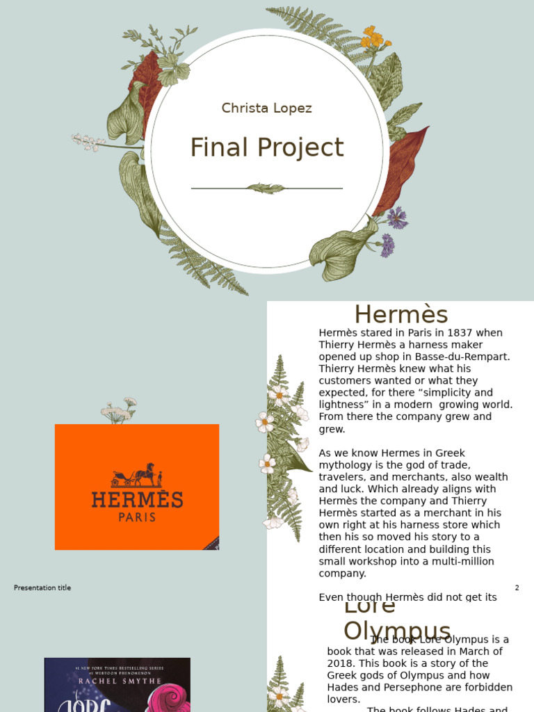 Final Project: Christa Lopez | PDF | Hades | Persephone