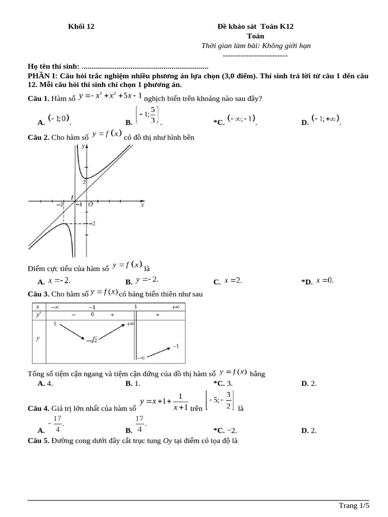 De On Tap Kiem Tra HK1 Toan K12.docx df8270 04 01 2025 | PDF