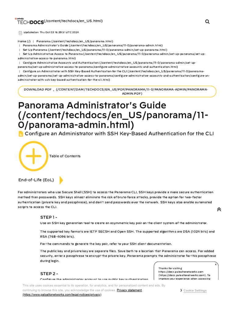 Configure An Administrator With SSH Key-Based Authentication For The CLI | PDF | Secure Shell ...