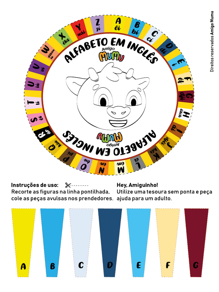 Atividade Amigo Mumu Alfabeto em Ingles | PDF