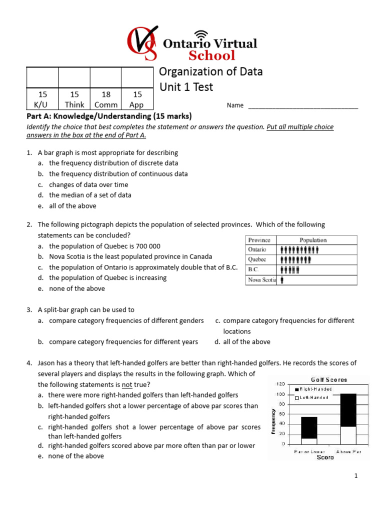 1734554607-MDM4U- Unit 1 Organization of Data | PDF | Chart | Sampling ...