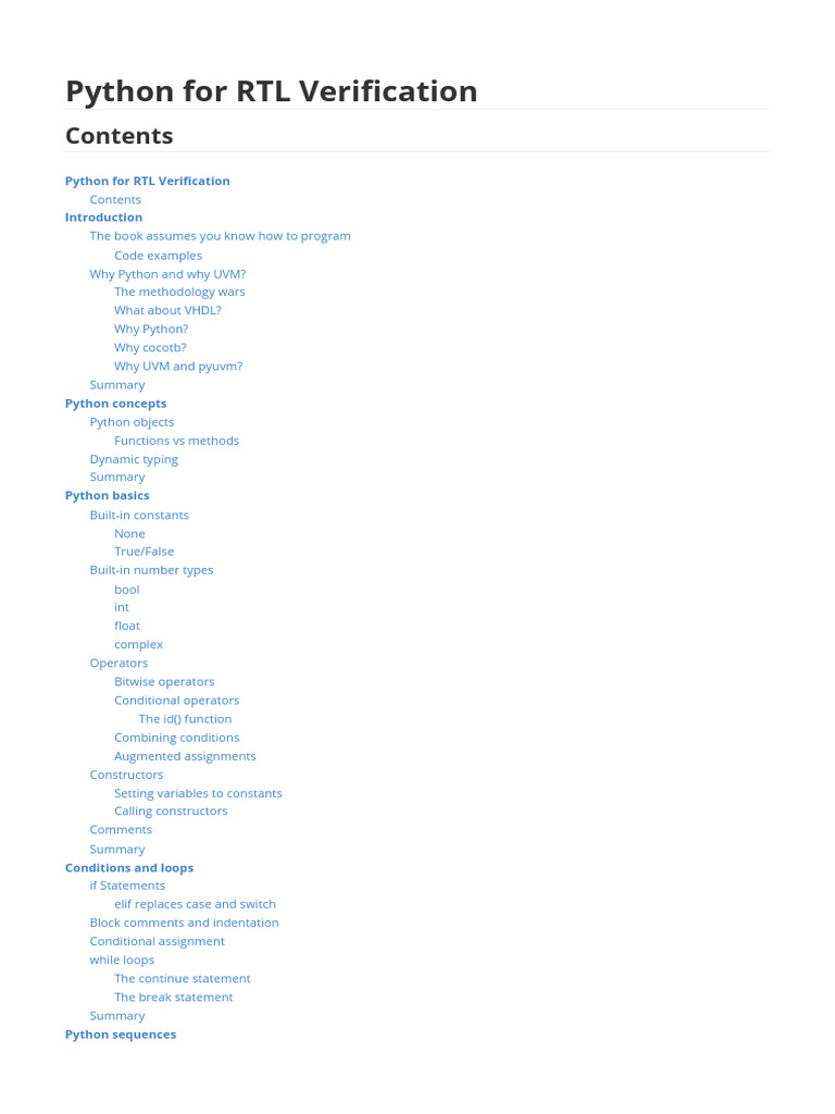 Python For RTL Verification - A Complete Course in Python, - Ray Salemi - FR, 2022 ...