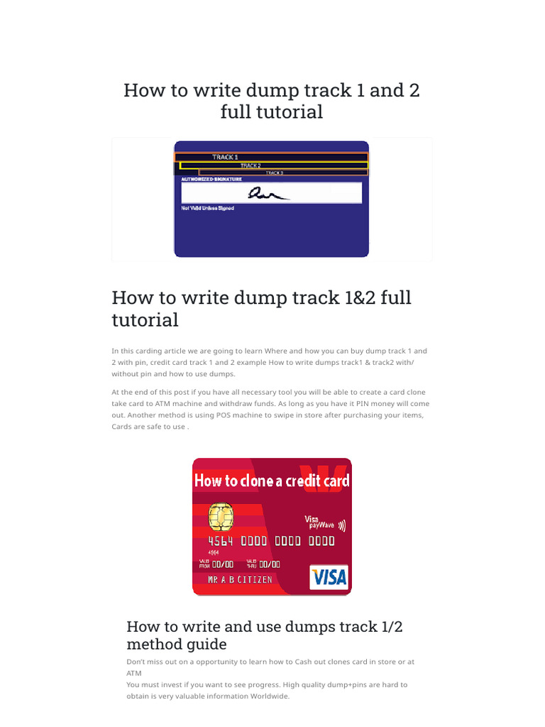How To Write Dump Track 1 and 2 Carding Tutorial 2023 ProCarding | PDF | Emv | Automated Teller ...