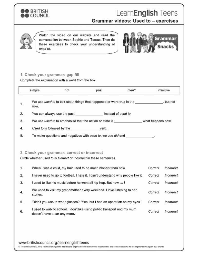 Used To Exercises | PDF