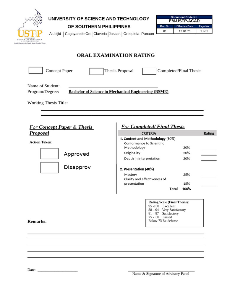 2.-Oral-Presentation-Rubrics | PDF | Thesis | Educational Assessment And Evaluation