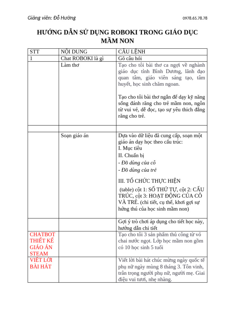 HƯỚNG DẪN ROBOKI MN BD | PDF