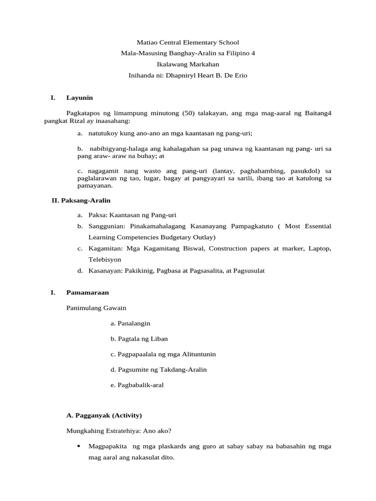 BANGHAY-ARALIN-4As-FORMAT | PDF