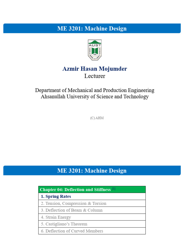 C03 - Deflection and Stiffness | PDF | Beam (Structure) | Deformation (Engineering)