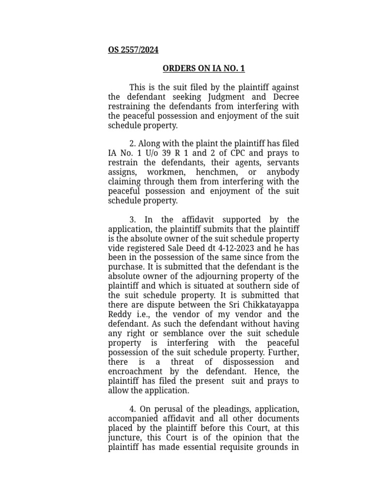 Temporary Injunction in Property Dispute | PDF | Lawsuit | Injunction