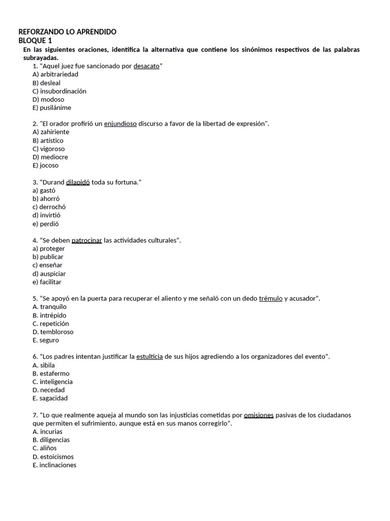 Sinónimos y Antónimos en Contexto | PDF | Vacunación
