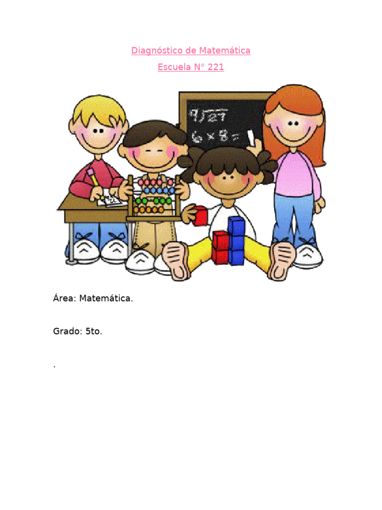 Diagnóstico Matemático 5to Grado | PDF | Rectángulo | Geometría