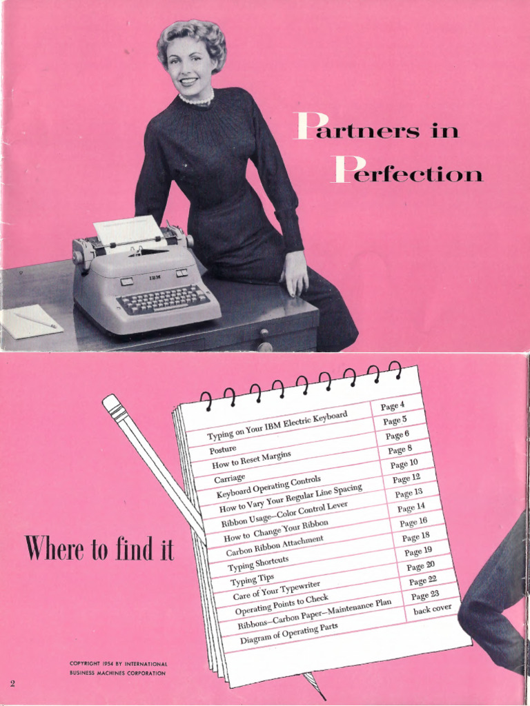 IBM Model B Electric Typewriter User Manual 1954 - Text | PDF ...