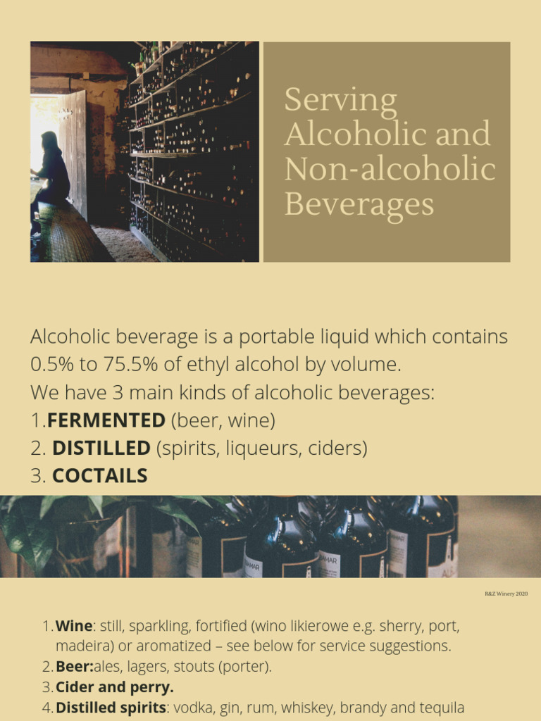 Alcoholic and Non-Alcoholic Beverages Guide | PDF | Drink | Cider
