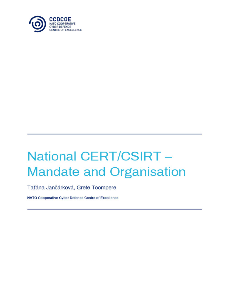 National CERT-CSIRT Mandate and Organisation Final | PDF | Cyberwarfare | Security