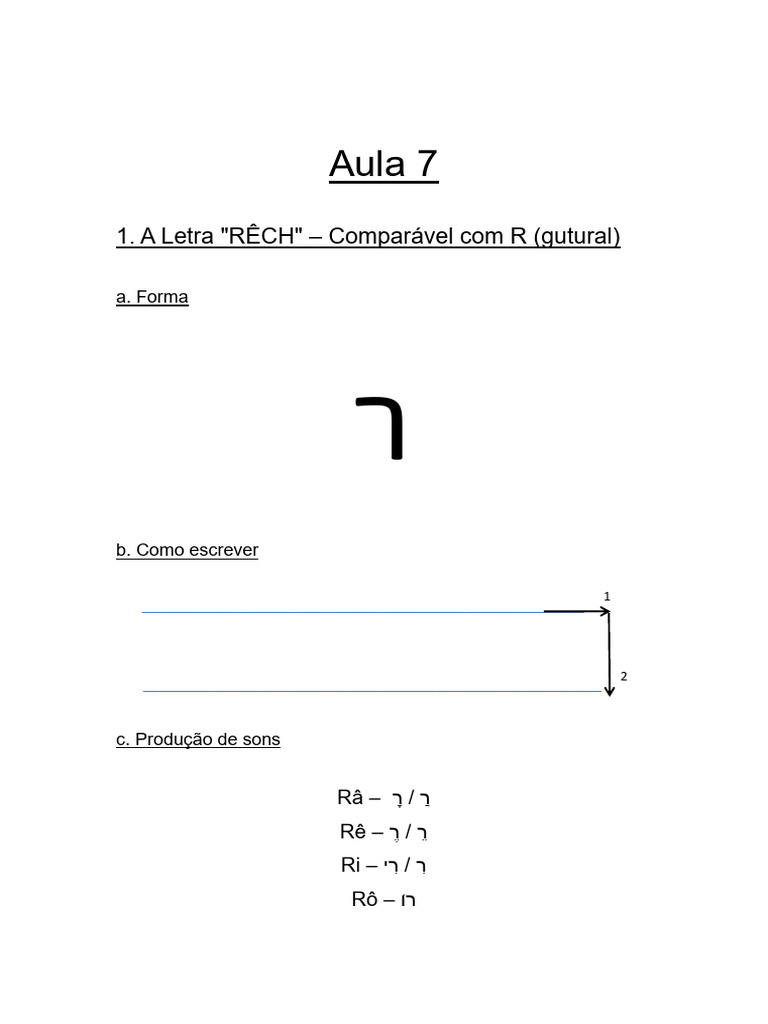 Aula 07 - As Letras RÊCH e KHÊT | PDF