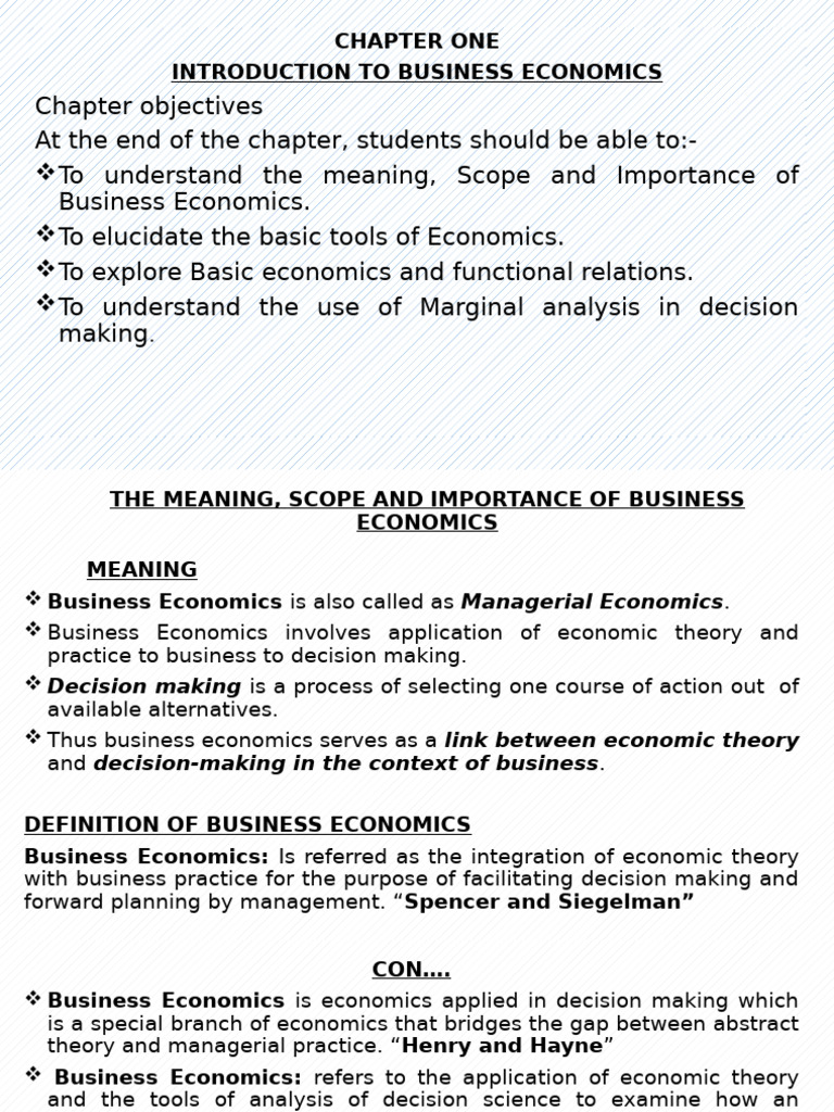 Chapter 1 - Introduction To Business Economics | PDF | Economics ...