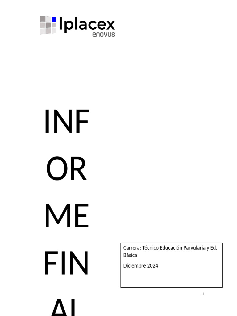 Apoyo Informe Final Iplacex | PDF | Maestros | Aprendizaje