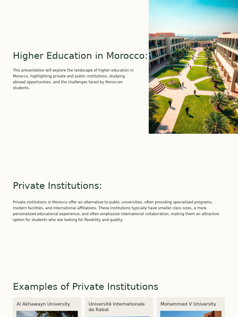 Higher Education Landscape in Morocco | PDF | Morocco | University