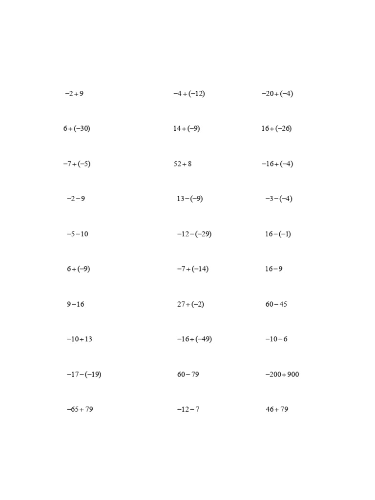 Add Sub Integers | PDF