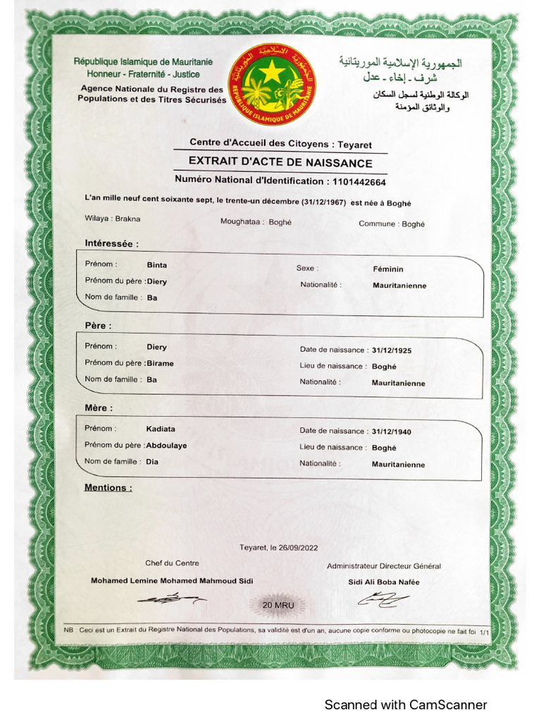 Extrait de Naissance 2 | PDF