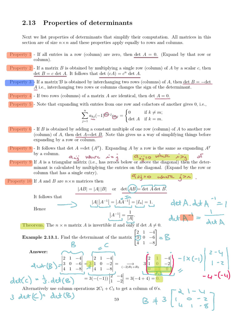 Block Matrix Determinant Properties | PDF | Determinant | Matrix ...