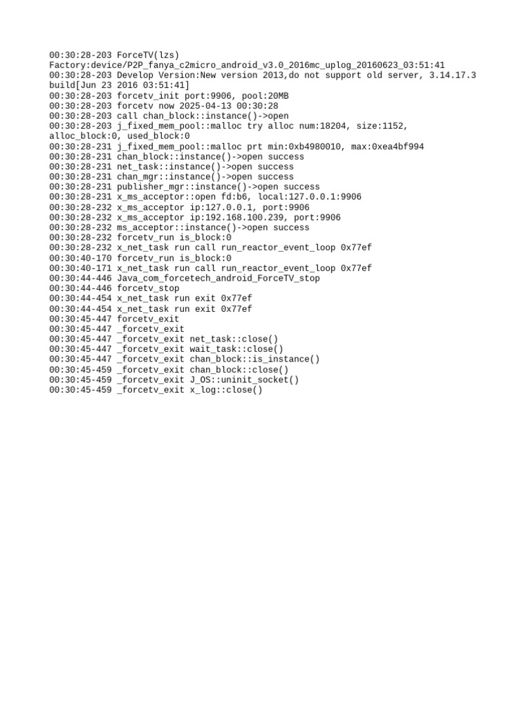 ForceTV Android Device Log Analysis | PDF