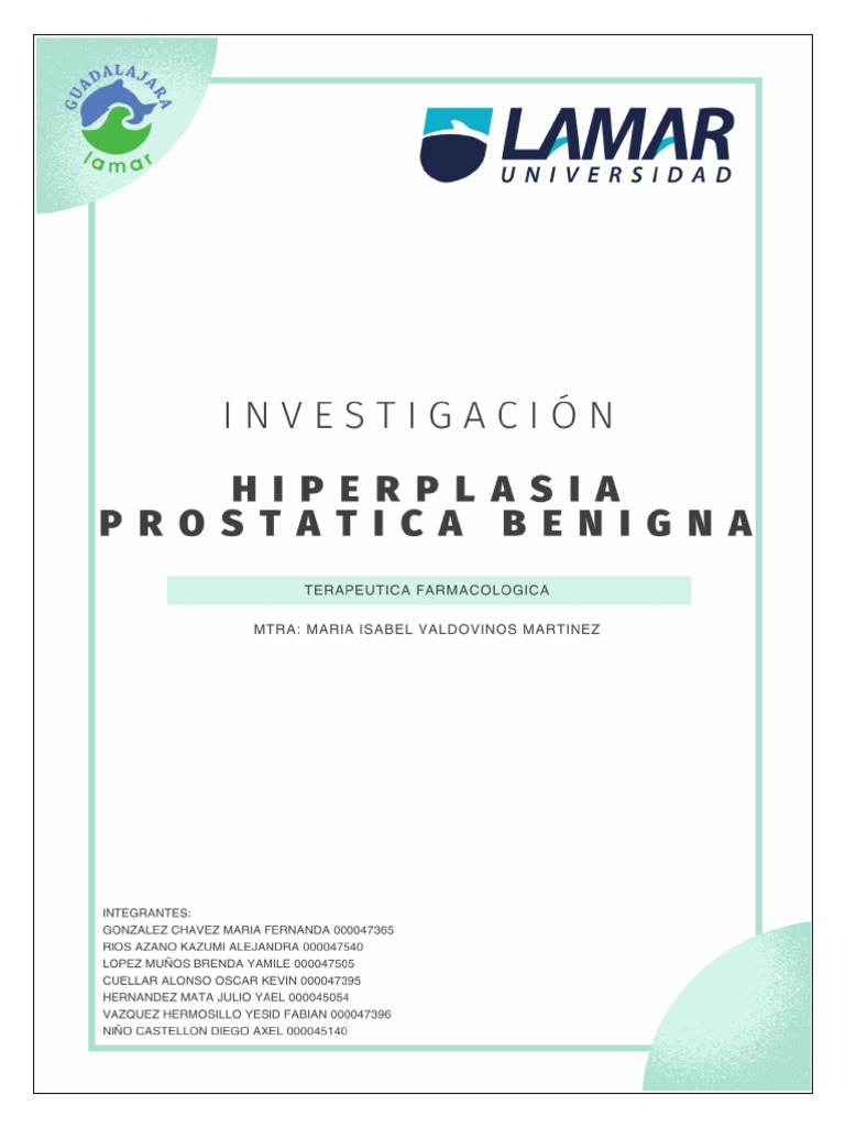 Hiperplasia Benigna de Prostata | PDF | Próstata | Especialidades Medicas