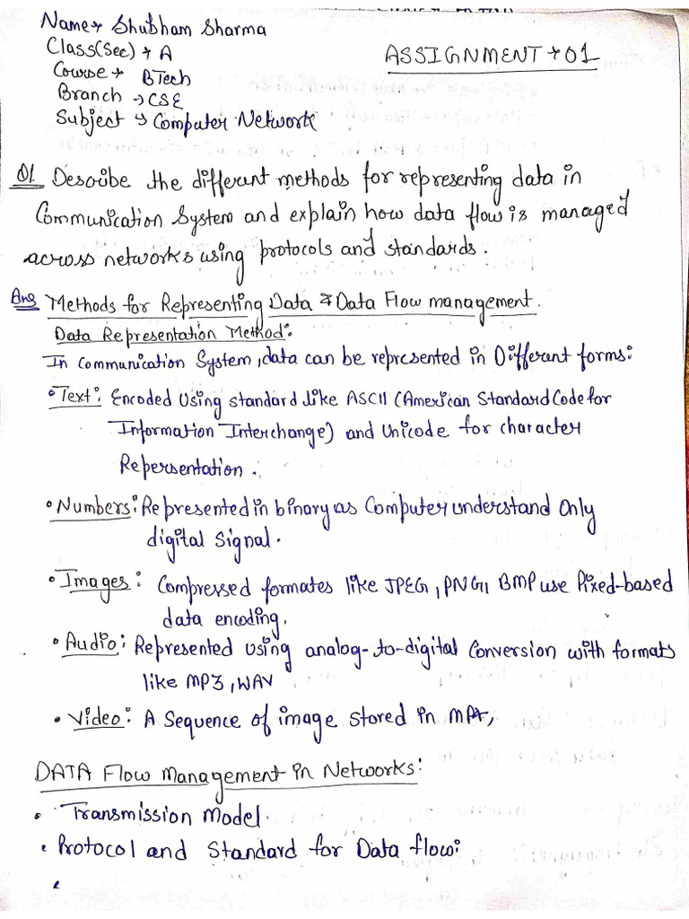 Computer Network Assignment01 Unit1 | PDF
