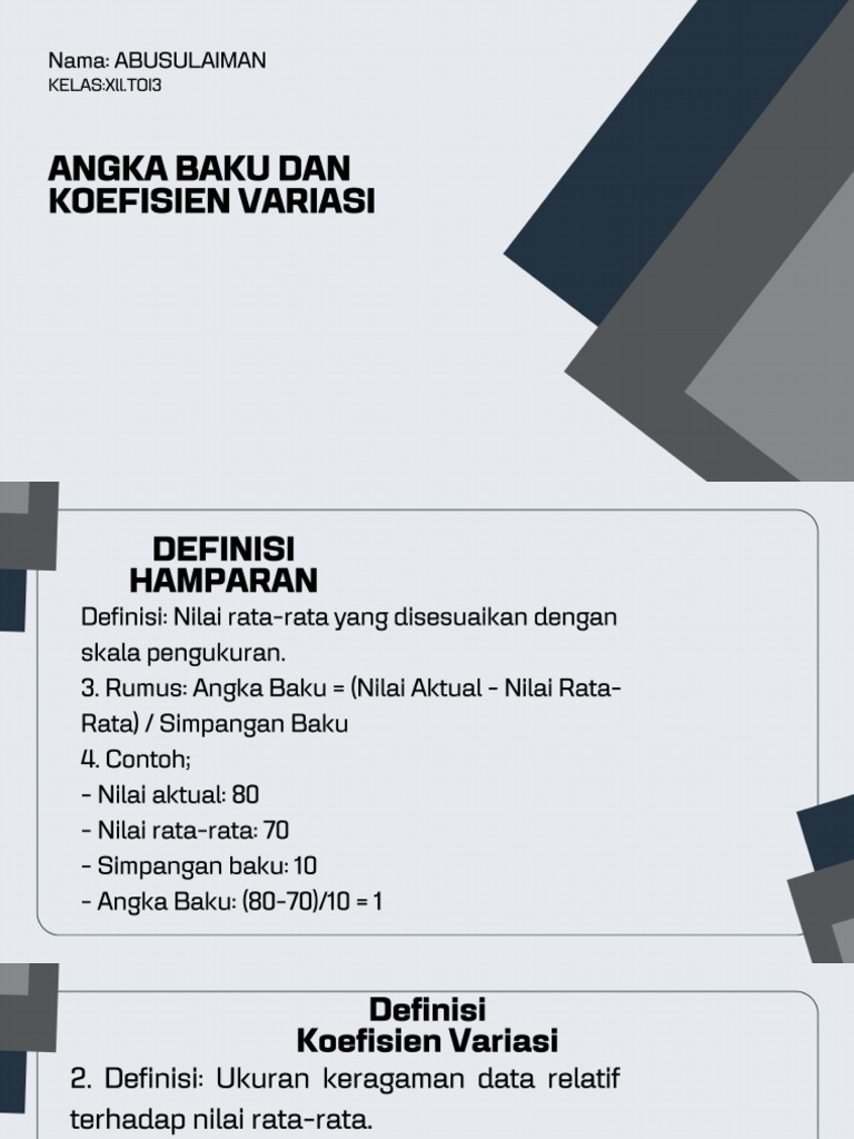 Angka Baku Dan Koefisien Variasi | PDF