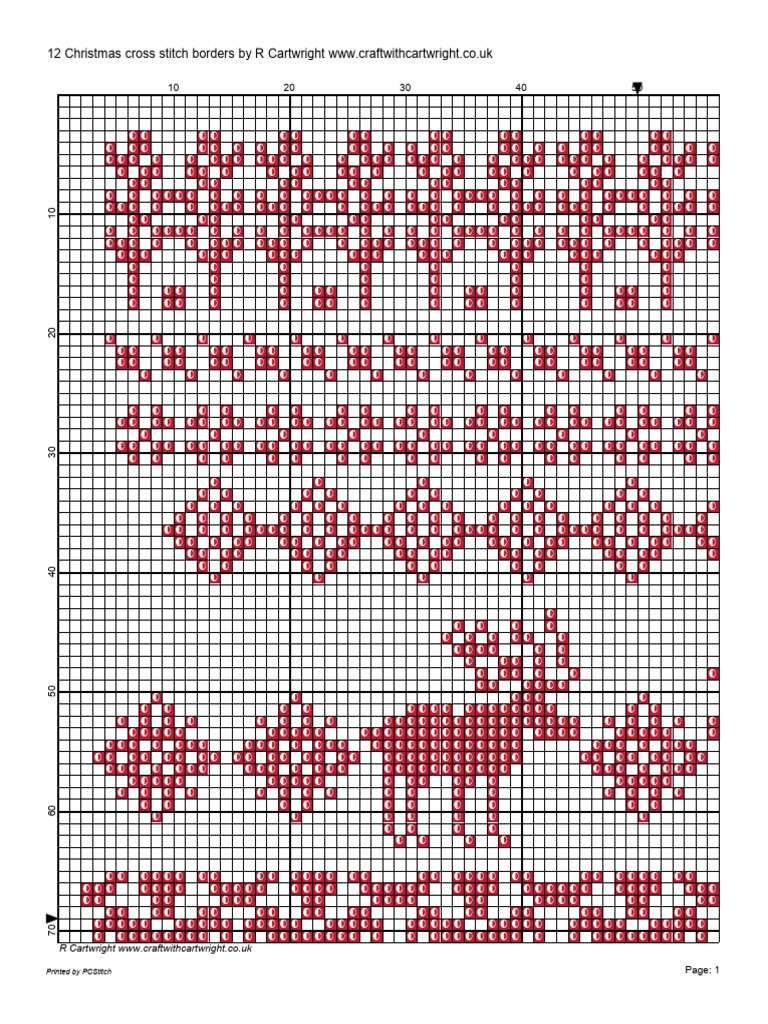 12 Christmas Cross Stitch Borders | PDF | Embroidery | Needlework