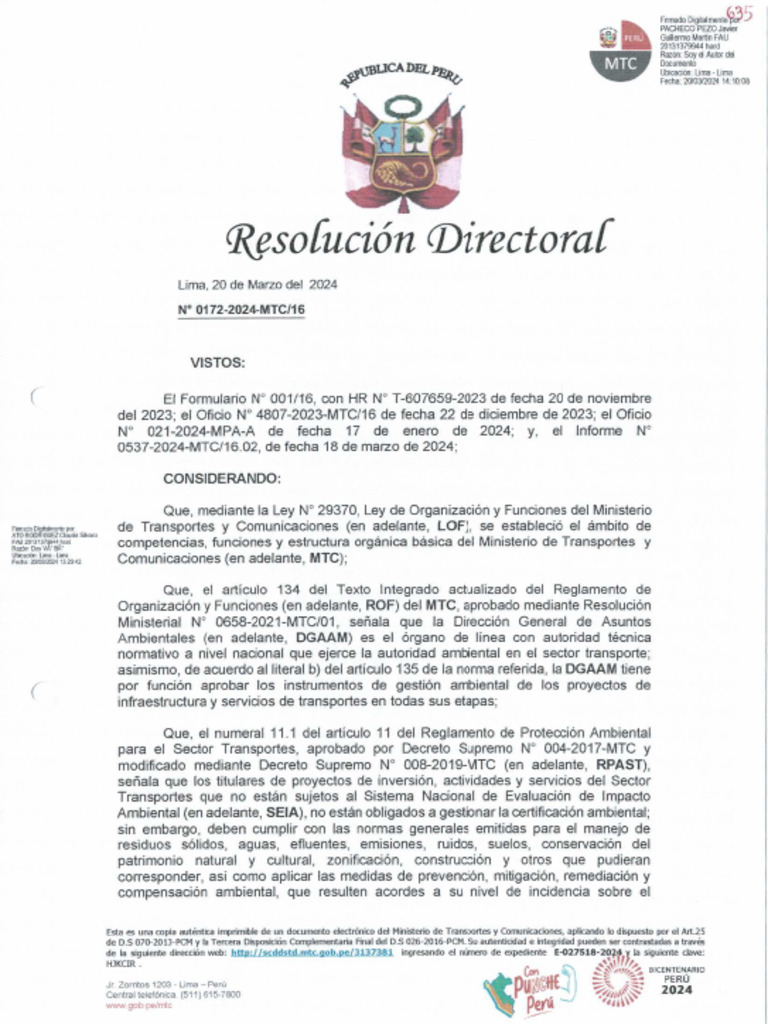 Resolucion de Aprobacion de Fitza | PDF