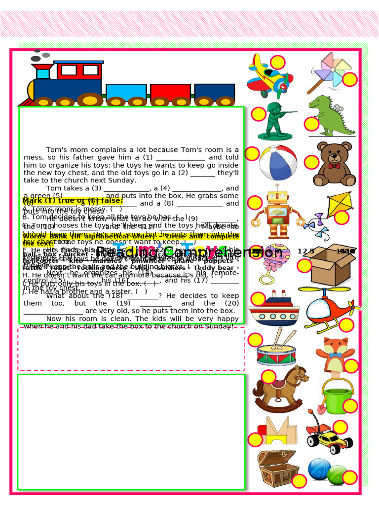 Toms Toys Reading Comp Toys Vocabulary With Answer Picture Dictionaries ...