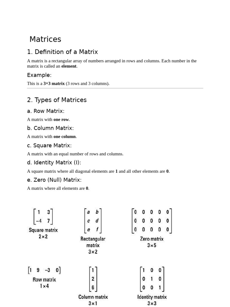 Essential Matrix Concepts for CXC | PDF