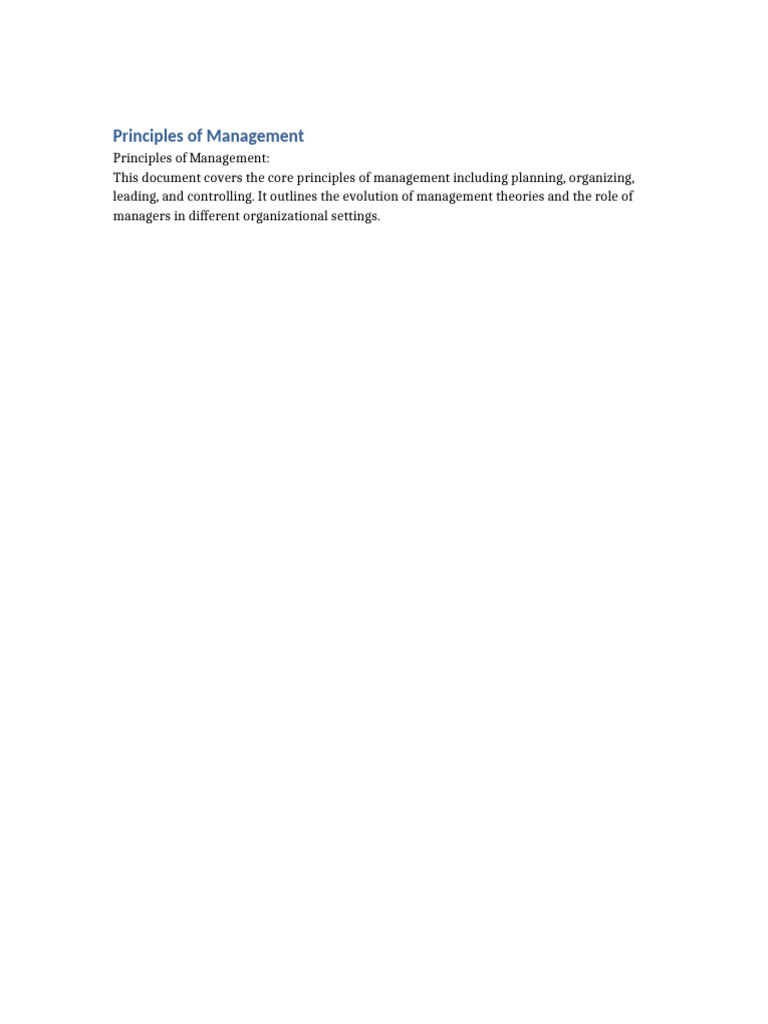 Principles of Management | PDF