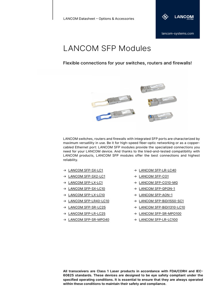 Lancom Modules | PDF | Optical Fiber | Information And Communications ...