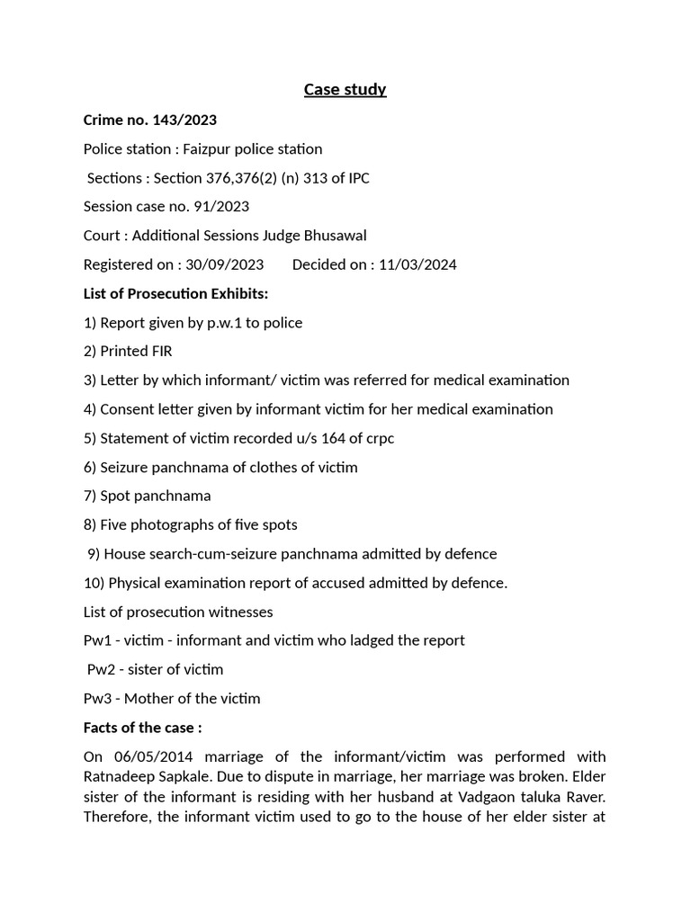 Session Case No. 91-2023 Case Study | PDF | Witness | Public Law