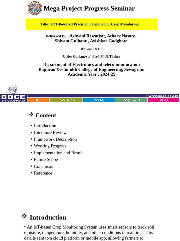 Project Final Seminar | PDF | Internet Of Things | Computing